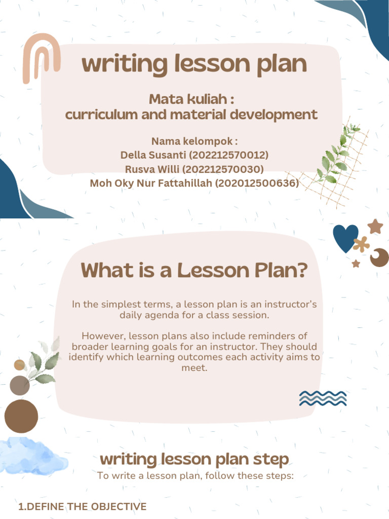 Writing Lesson Plan | PDF | Lesson Plan | Teaching