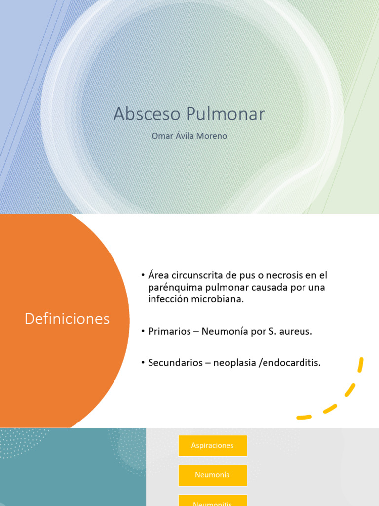 Absceso Pulmonar: Causas y Tratamiento | PDF | Neumonía ...