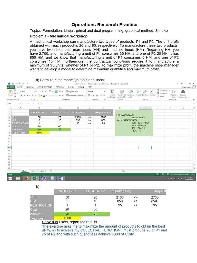 Operations Research Practice | PDF | Linear Programming | Mathematical Optimization