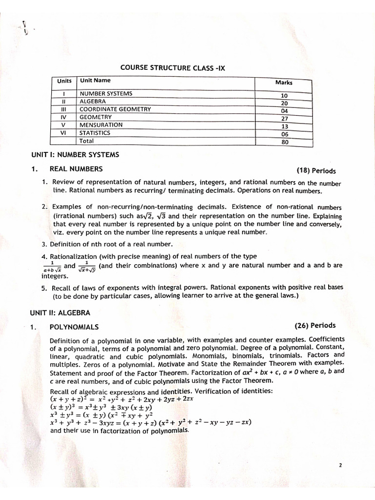 Mathematics Course Structure | PDF