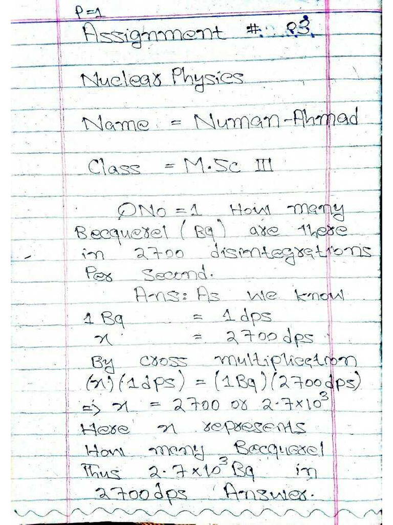 Nuclear Physics Assignment No 3 | PDF