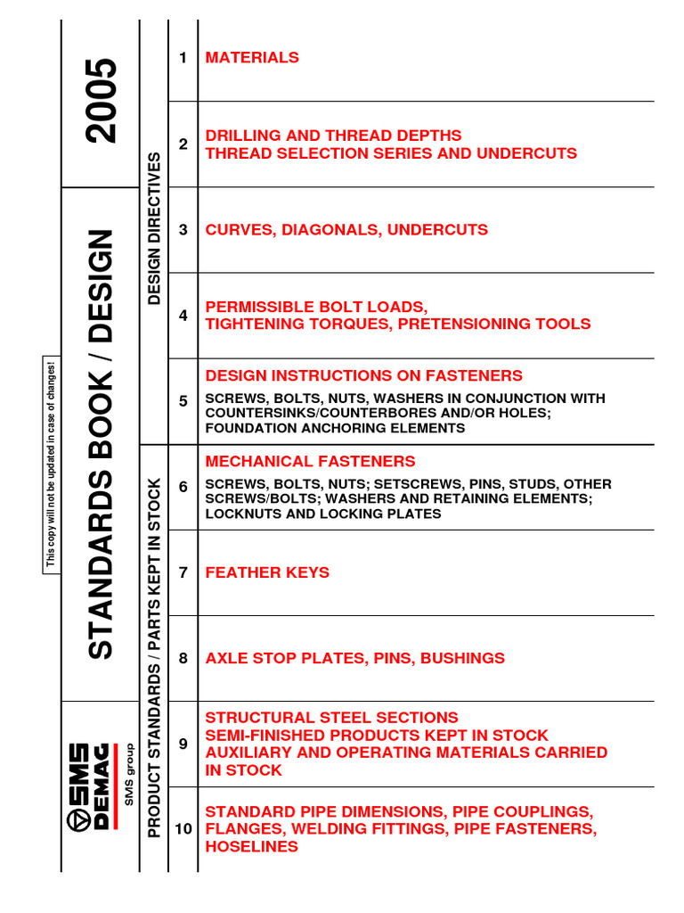 Material Standards for SMS Demag Products | PDF | Steel | Screw