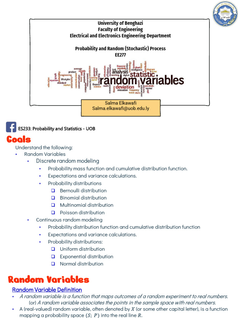 4 Random Variables | PDF | Probability Distribution | Variance