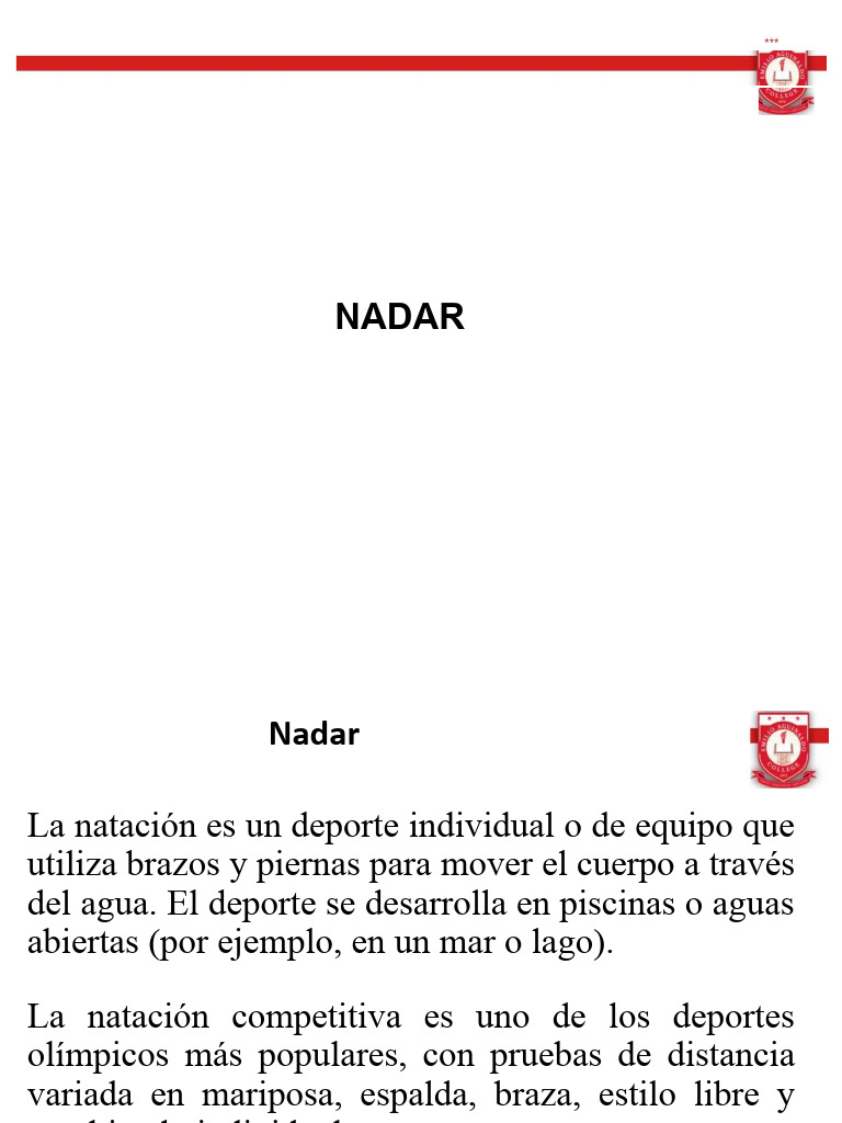 Nadar | PDF | Nadando | Natación (deporte)