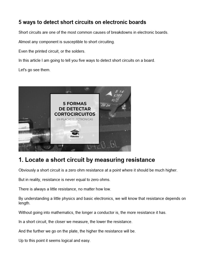 5 Ways To Detect Short Circuits On Electronic Boards | PDF | Electrical ...