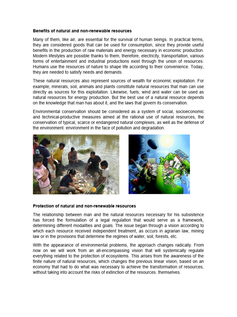Natural vs Non-Renewable Resources Benefits | PDF | Resource | Computer ...