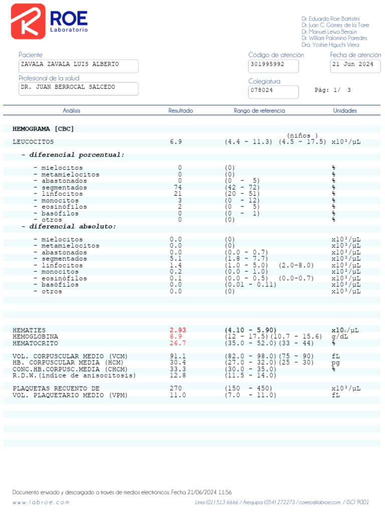 Roe 2 | PDF | Sangre | Histología