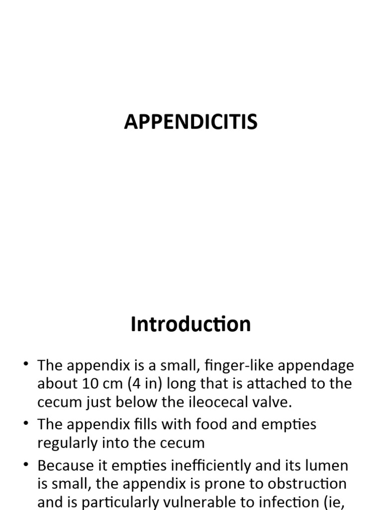 Appendicitis | PDF | Surgery | Clinical Medicine