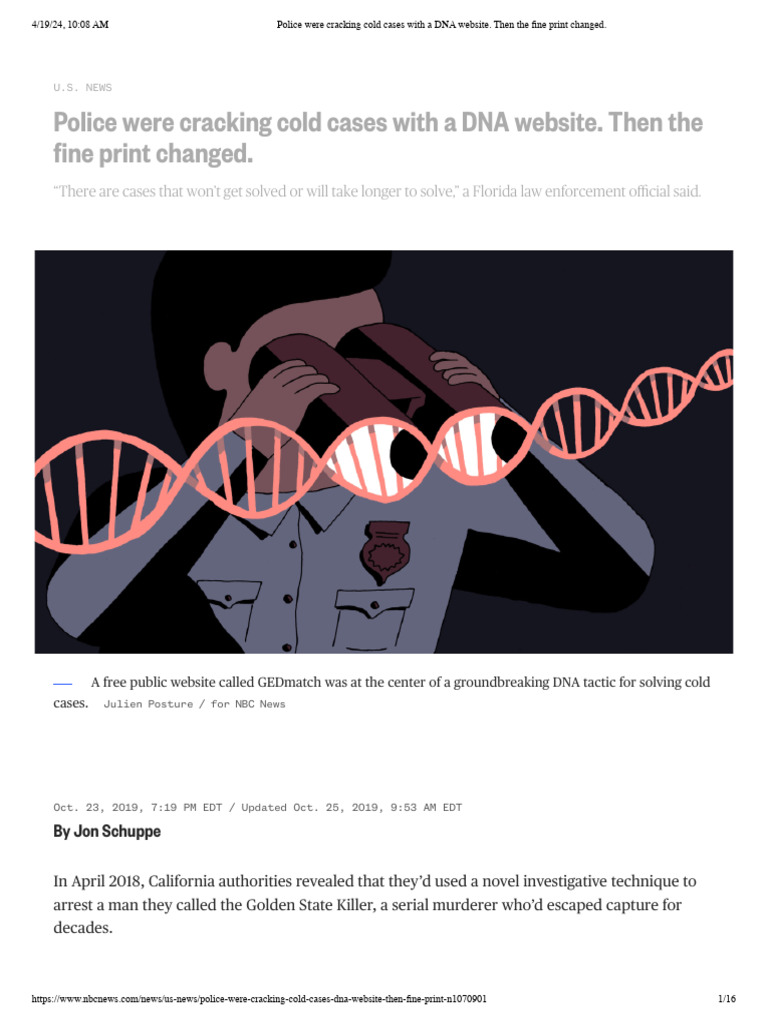 Police Were Cracking Cold Cases With A DNA Website. Then The Fine Print ...