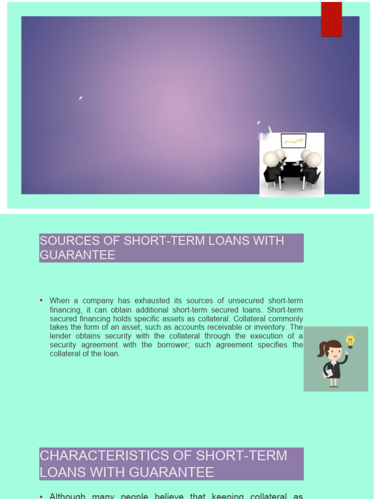 Short-Term Secured Loan Sources | PDF | Loans | Collateral (Finance)