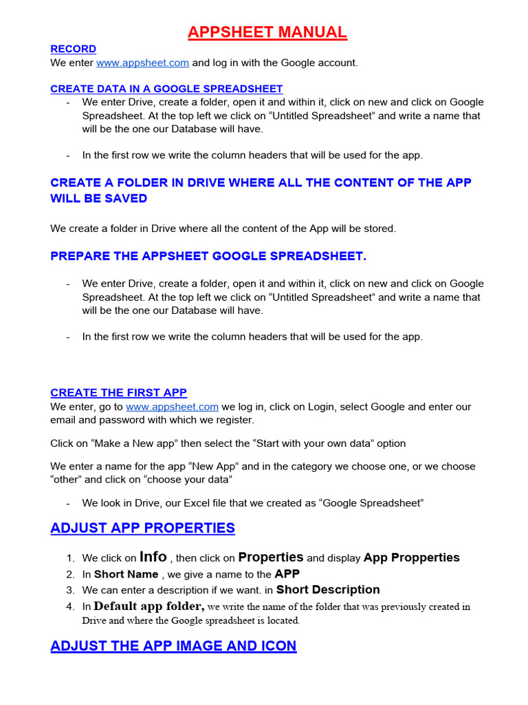 Appsheet Manual | PDF | Menu (Computing) | Login