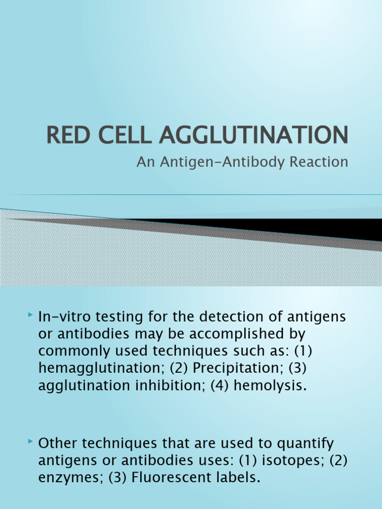 Red Cell Agglutination | PDF | Antibody | Blood Type