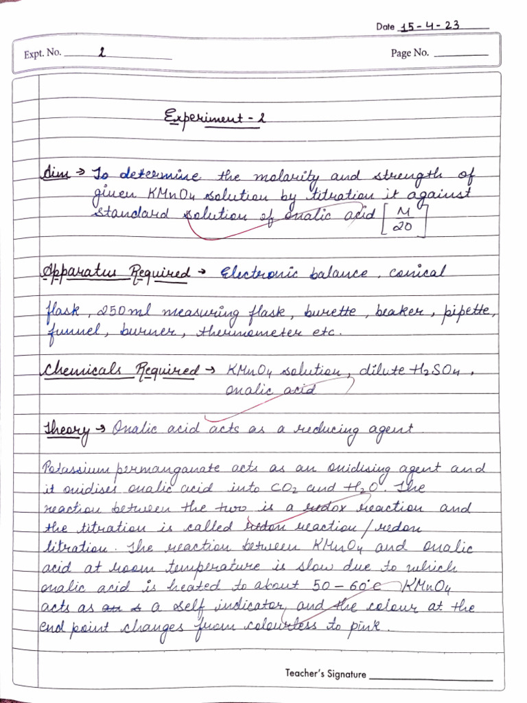 Xii Chemistry Exp 2 | PDF