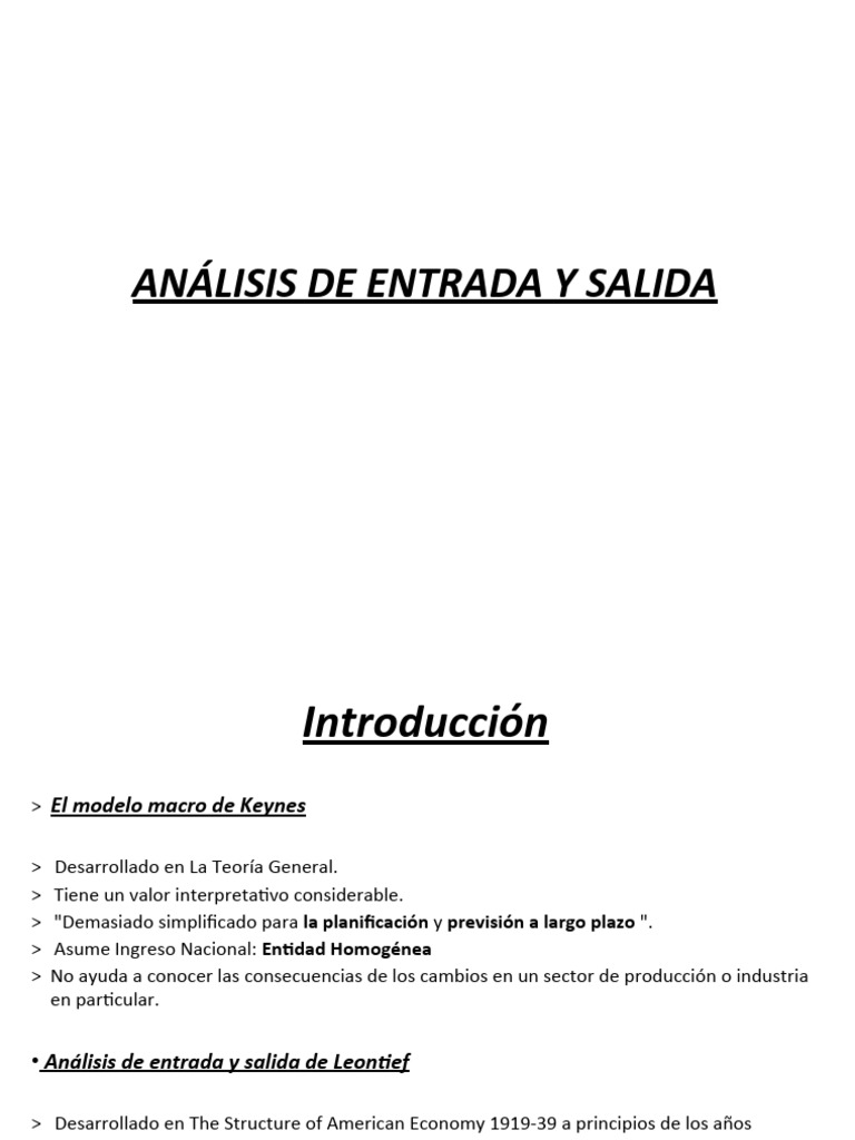Análisis de Entrada y Salida PPT Final | Descargar gratis PDF | Modelo ... Análisis de Entrada y Salida PPT Final | Descargar gratis PDF | Modelo ...