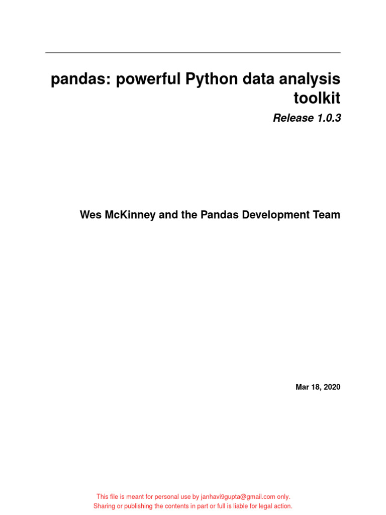 Pandas Guide | PDF | Computer Data | Data