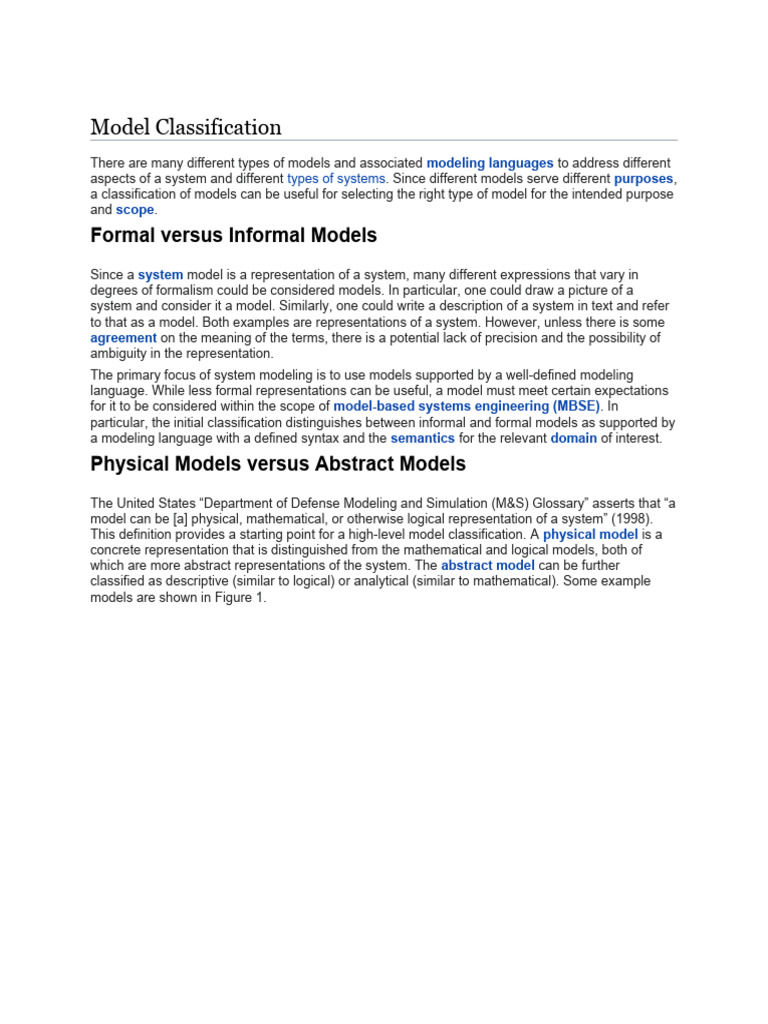 Model Classification | PDF | Conceptual Model | Simulation