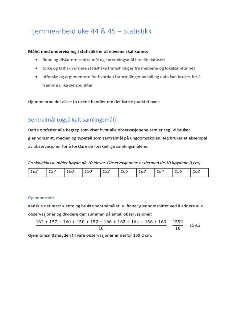 Hjemmearbeid Uke 44 Og 45 | PDF
