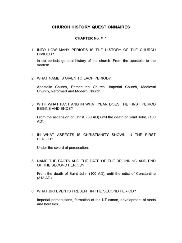 Church History Quizzes | PDF | Paul The Apostle | Christian Church