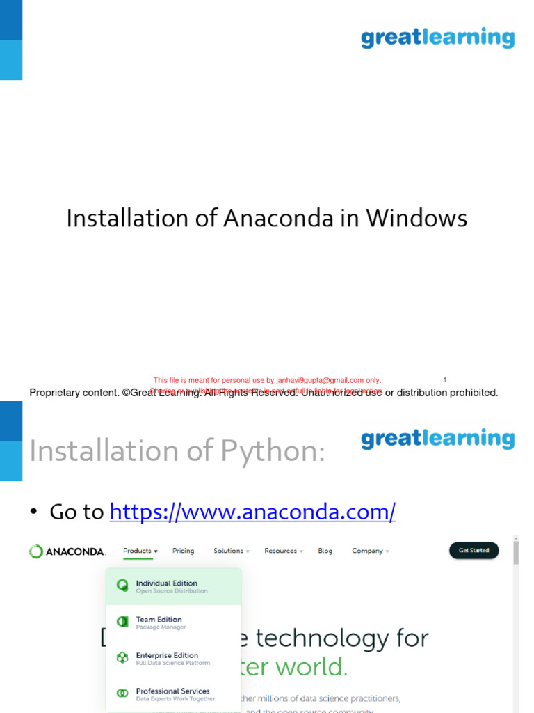 Installation Steps Anaconda Windows Pdf Computer Architecture Microsoft Windows