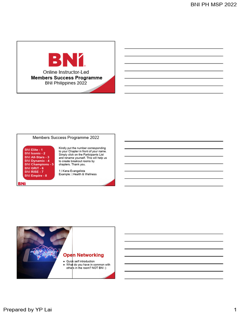 Bni PH MSP 5.0 PPT PDF Ver | PDF | Business