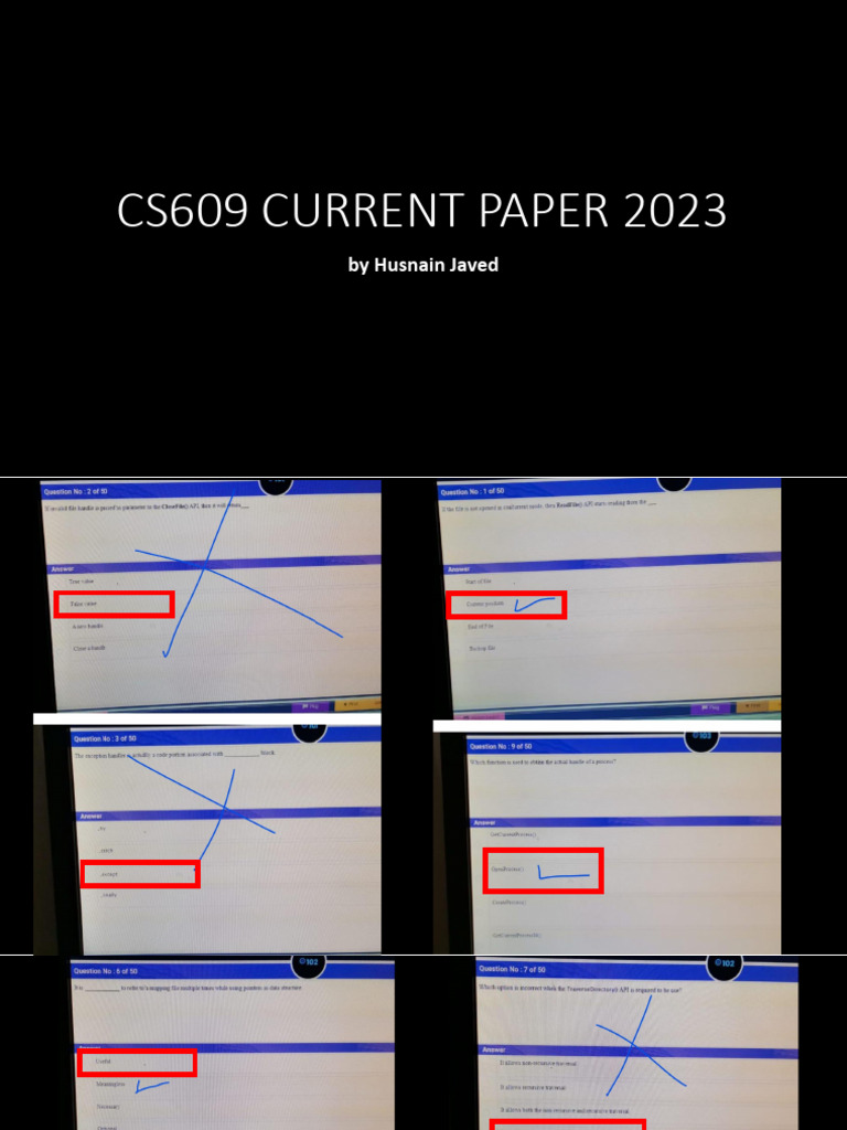 CS609 Current Paper 2023 | PDF