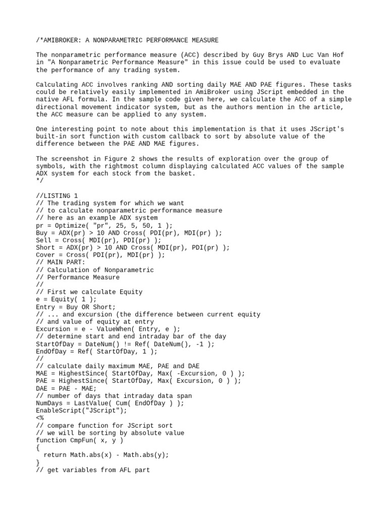 A Nonparametric Performance Measure | PDF | Applied Mathematics ...