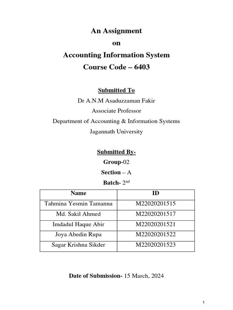 Accounting Information System | PDF | Internal Control | Computer Security Accounting Information System | PDF | Internal Control | Computer Security