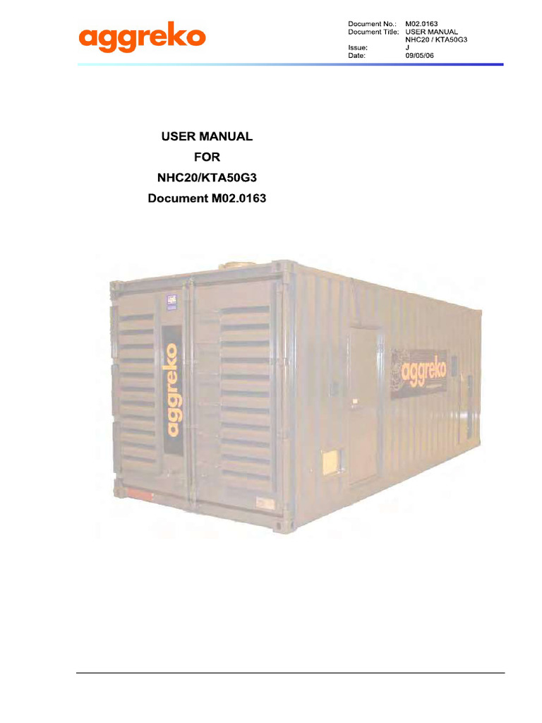 Manual MG Aggreko | PDF