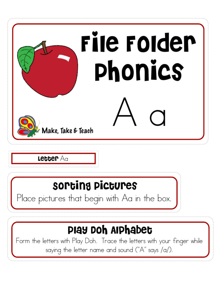 Alphabet File Folder Phonics | PDF | Letter Case | Phonics
