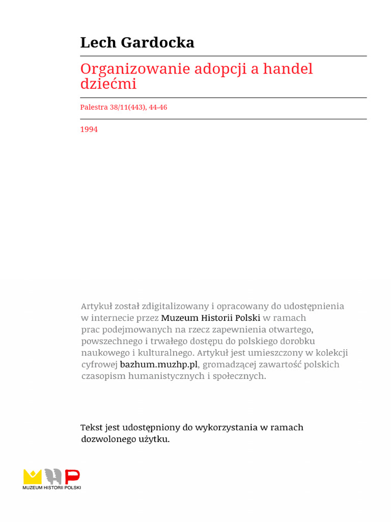 Organizowanie Adopcji A Handel Dziećmi | PDF