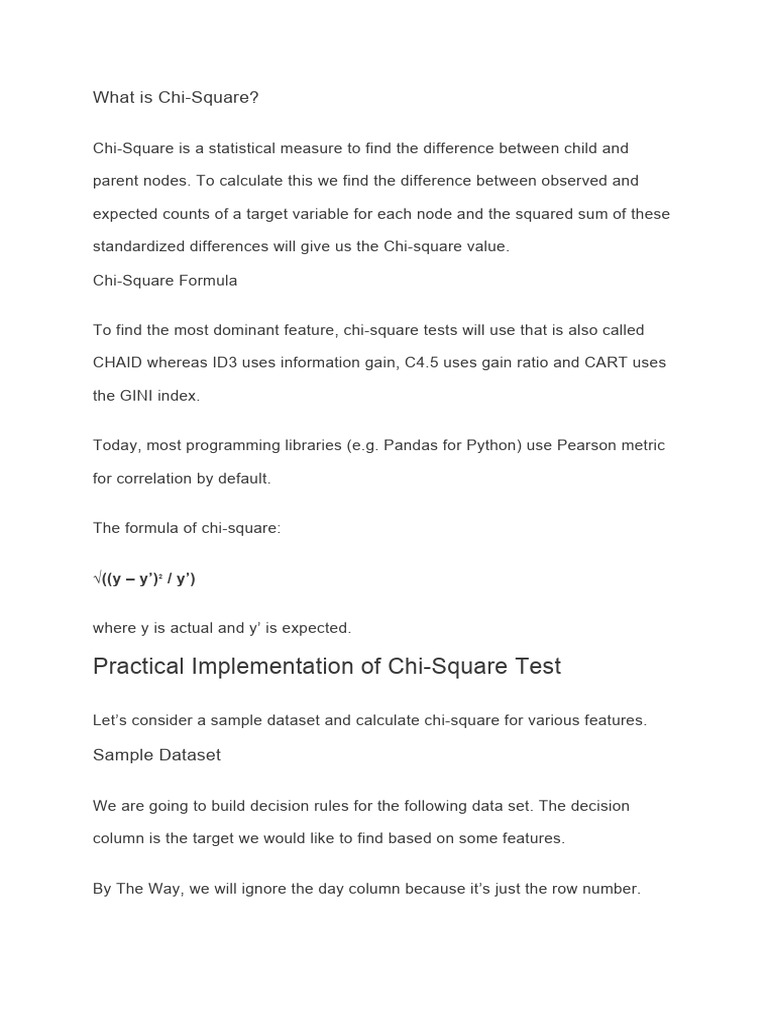 Decision Tree Chi Square | Download Free PDF | Chi Squared Test ...