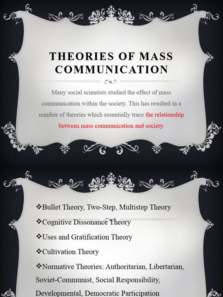 Unit 4 Theories of Mass Communication | PDF | Social Psychology | Human ...