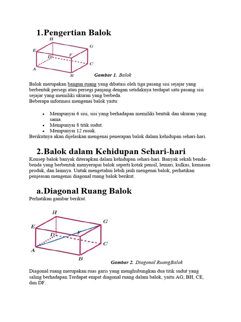 Geometri Balok | PDF