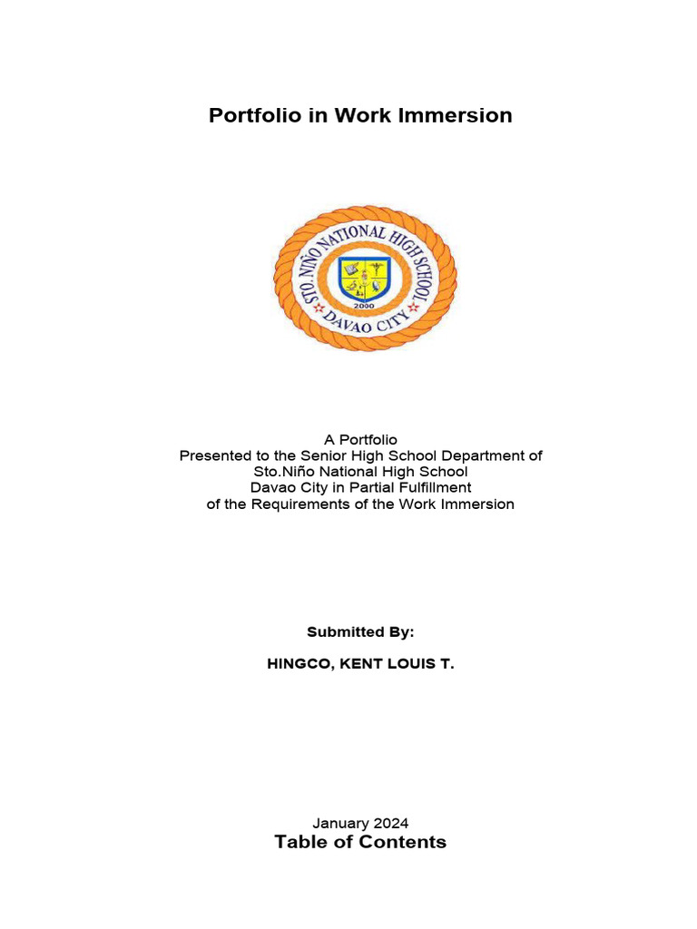 IMMERSION PORTFOLIO Hingco Final | PDF | Learning | Curriculum