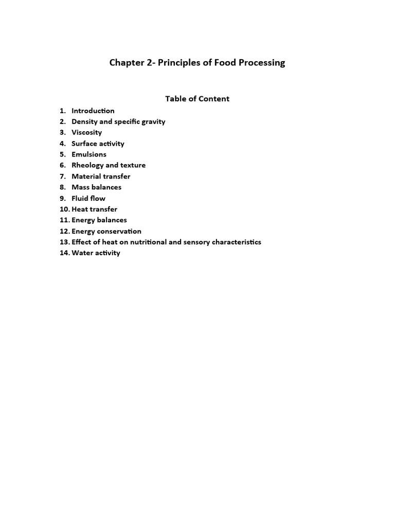 Chapter 2-Principles of Food Processing | PDF | Liquids | Heat Transfer
