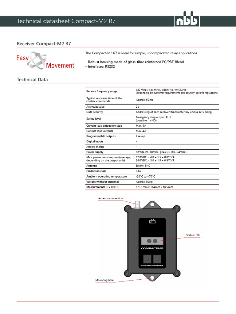 Technical Datasheet Compact M2 R7 06.23 | PDF | Manufactured Goods ...