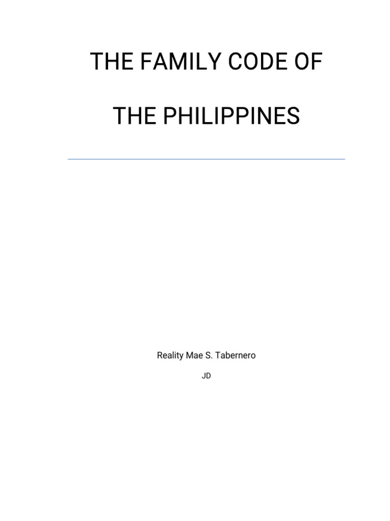 The Family Code of The Philippines | PDF