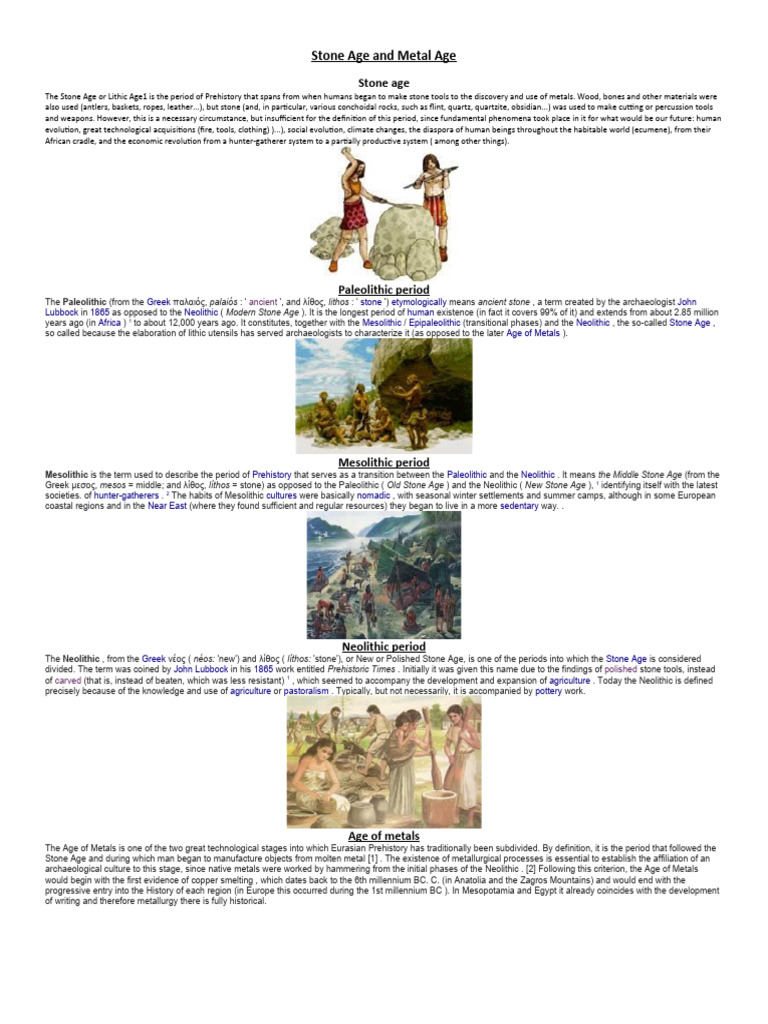 Stone Age | PDF | Stone Age | Iron Age