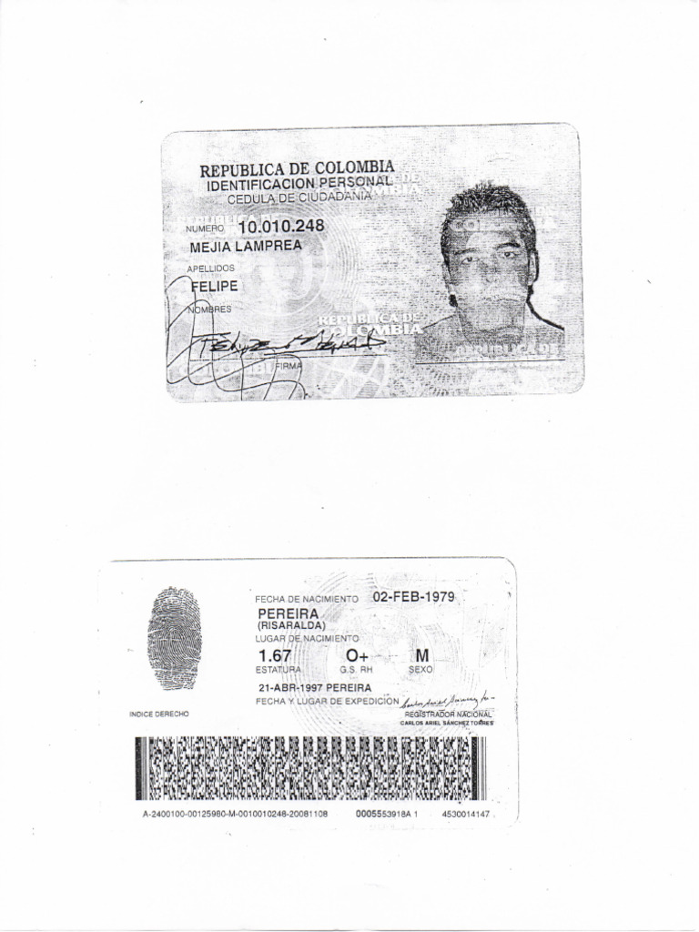 Cedula Felipe Mejia | PDF Cedula Felipe Mejia | PDF