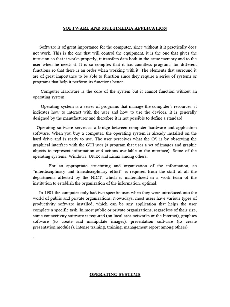 Understanding Software and Operating Systems | PDF | Operating System ...