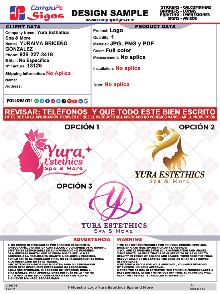1-Muestra Logo Yura Estethics Spa and More | PDF