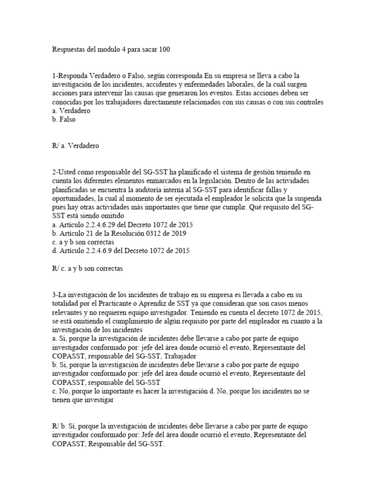 Respuestas Del Modulo 4 para Sacar 100 | PDF | Business | Auditoría