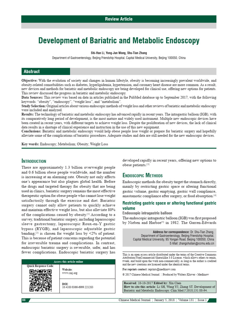 Development of Bariatric and Metabolic Endos | PDF | Bariatric Surgery | Medical Specialties