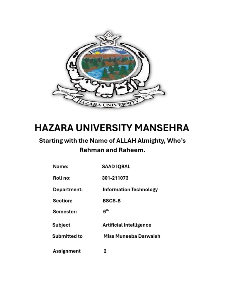 Saad Iqbal 301-211073 Assign 2 | PDF | Theoretical Computer Science | Applied Mathematics