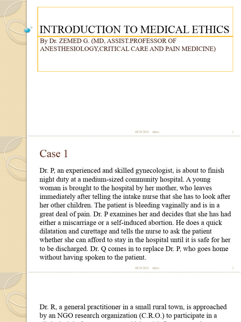 Introduction To Medical Ethics | PDF | Morality | Medical Ethics