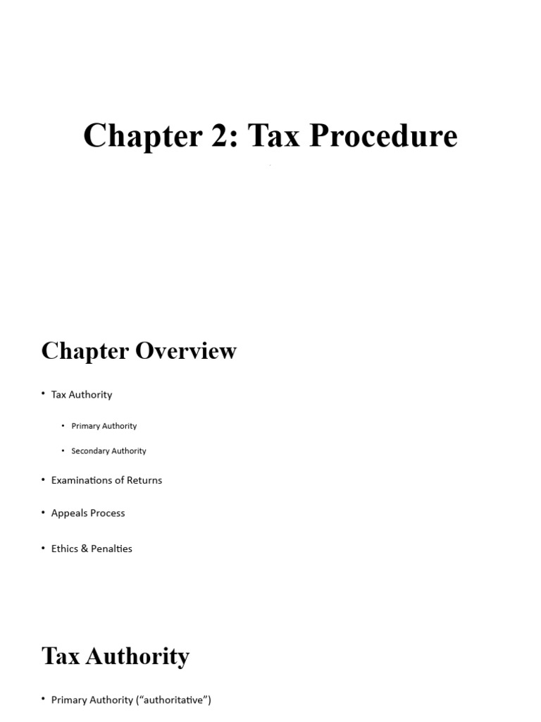 Chapter 2 - Tax Procedure Powerpoint | PDF | Internal Revenue Service ... Chapter 2 - Tax Procedure Powerpoint | PDF | Internal Revenue Service ...