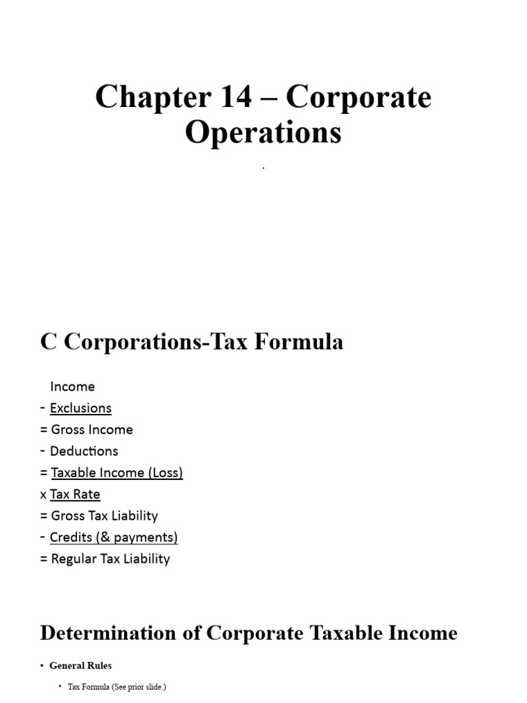 Corporate Tax Operations and Deductions | PDF | Tax Deduction | Income