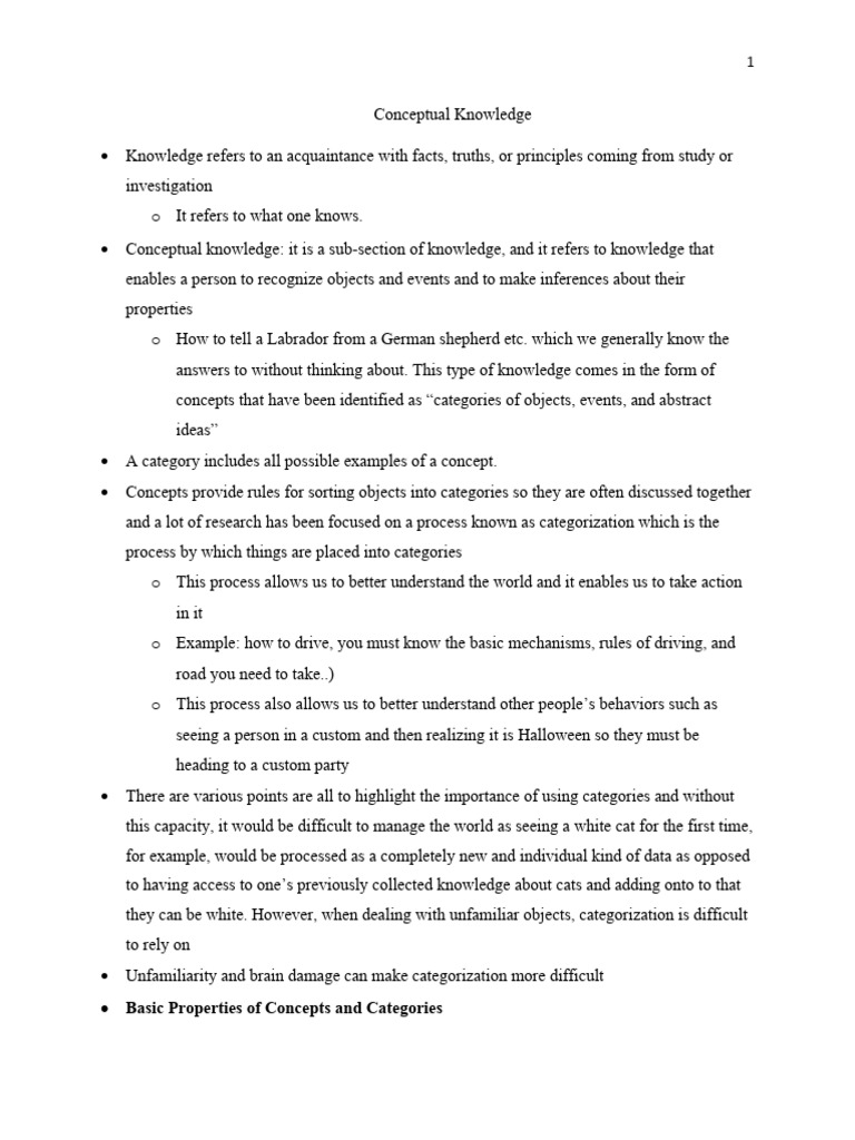 Conceptual Knowledge | PDF | Perception | Concept