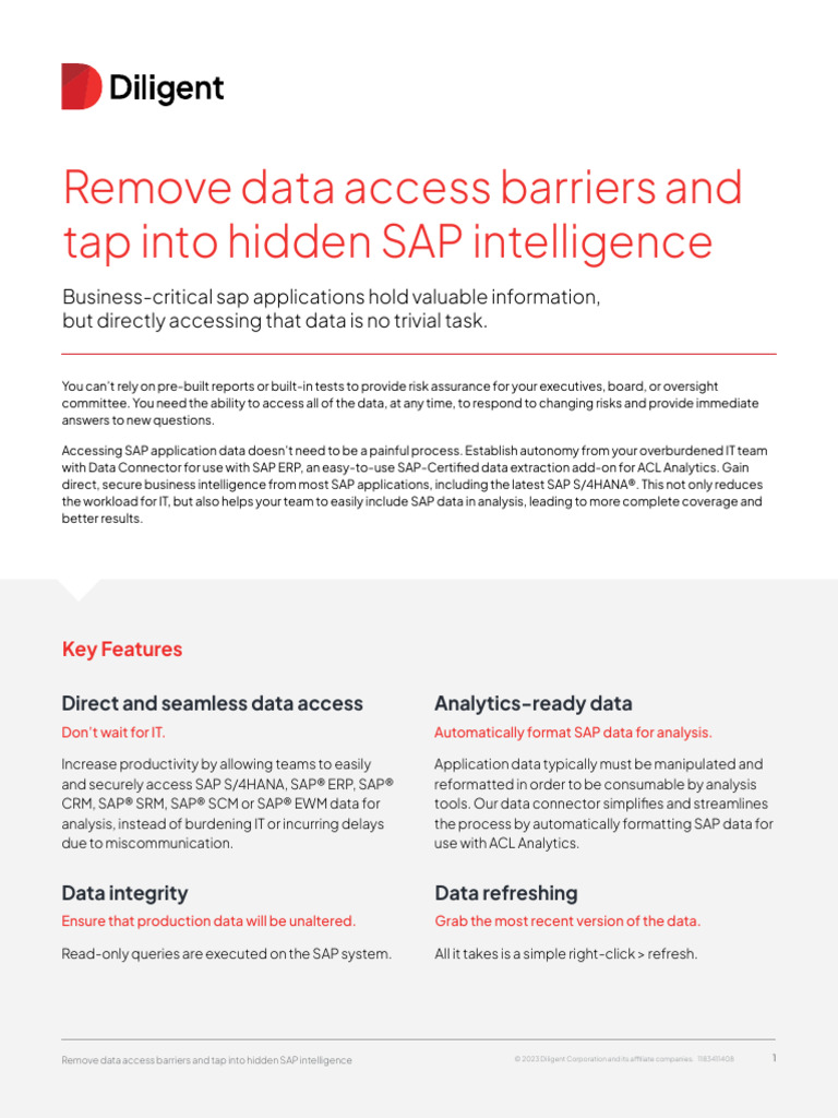 Product Sheet - Data Connector For Use With SAP ERP | PDF | Analytics ...