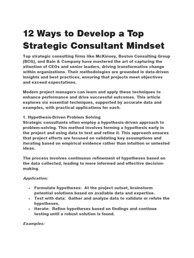12 Strategies for a Consultant Mindset | PDF | Software Development ...